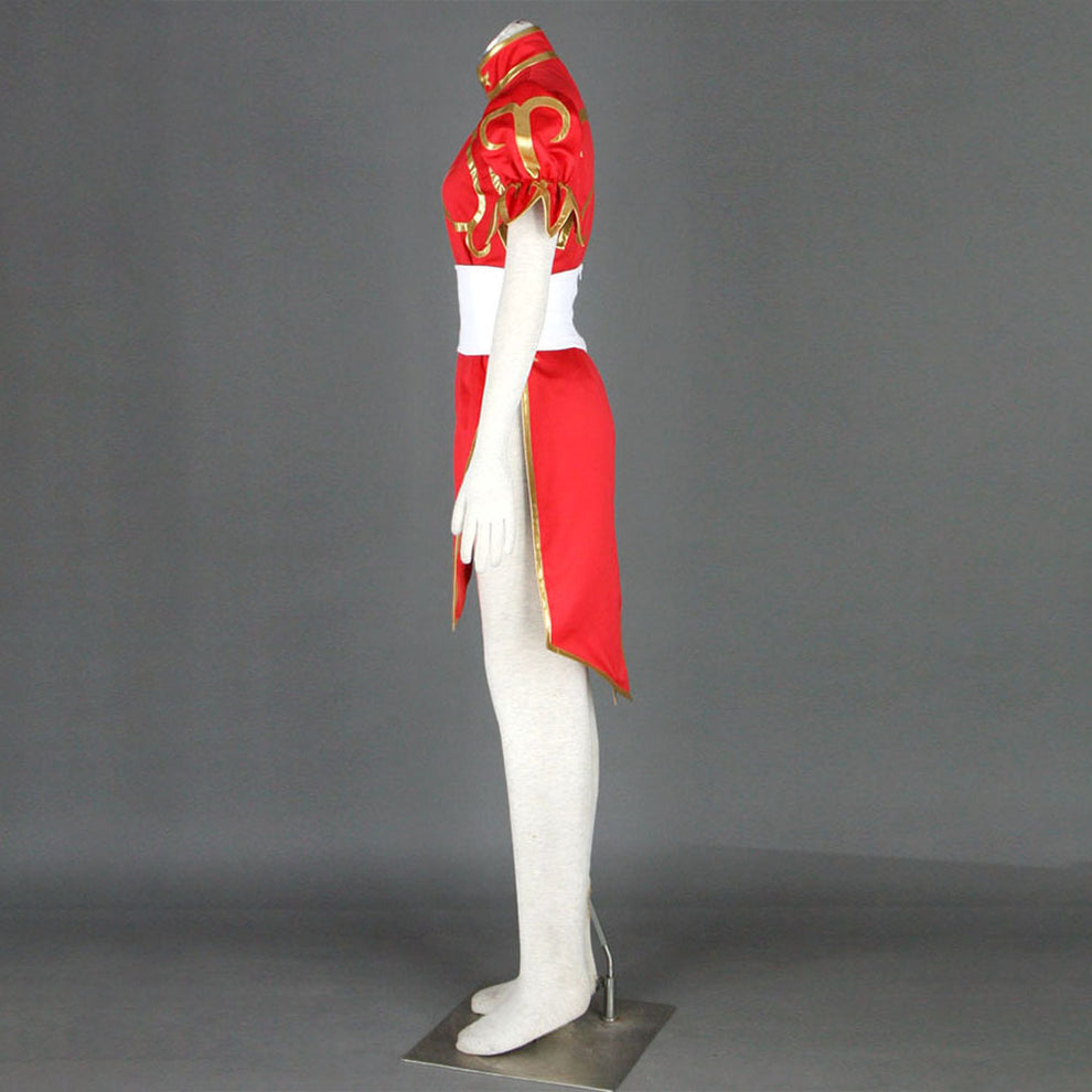 Street Fighter Costume Chun Li Cosplay Red Dress with Accessories for ...
