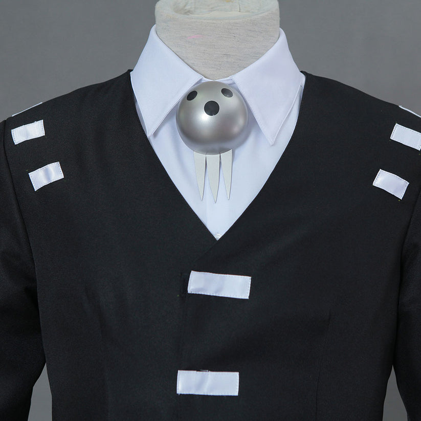 Men and Kids Soul Eater Costume Death The Kid Cosplay Black full Set ...